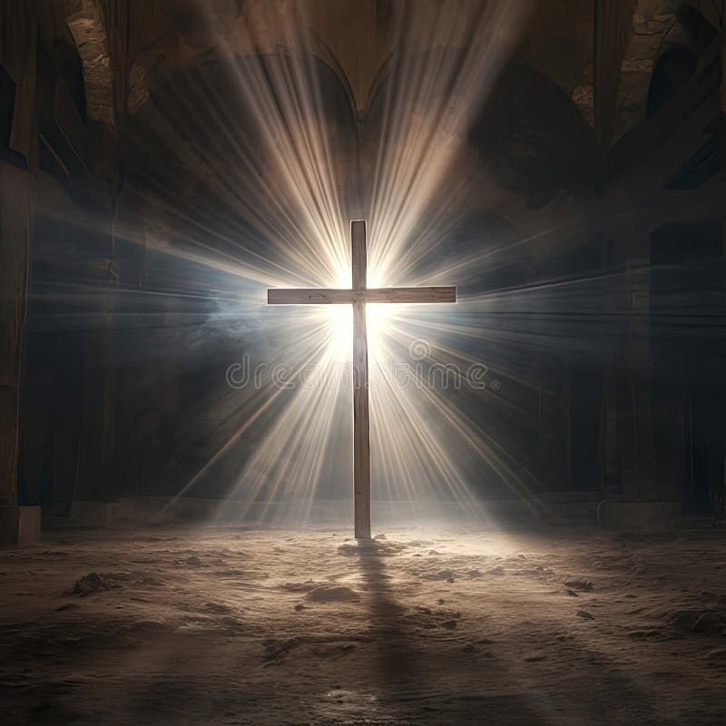 Catholic Cross with Light Coming from Behind , Generated by AI Stock ...