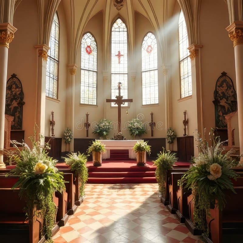 Catholic Easter Celebration - Vibrant Decorations and Traditional ...