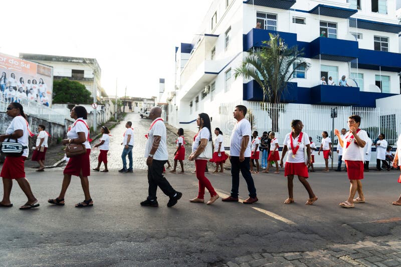 Catholic Faithful Parade in Line and in Silence during the Procession ...