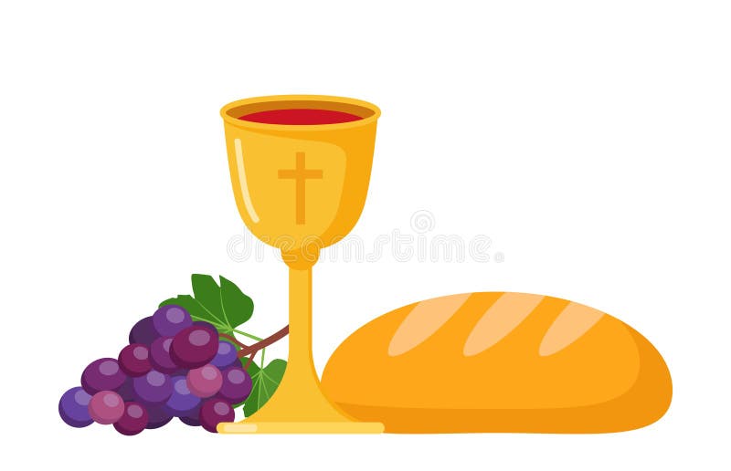 Catholic First Communion. Golden Bowl for Wine, Bread, Wine, Grapes ...