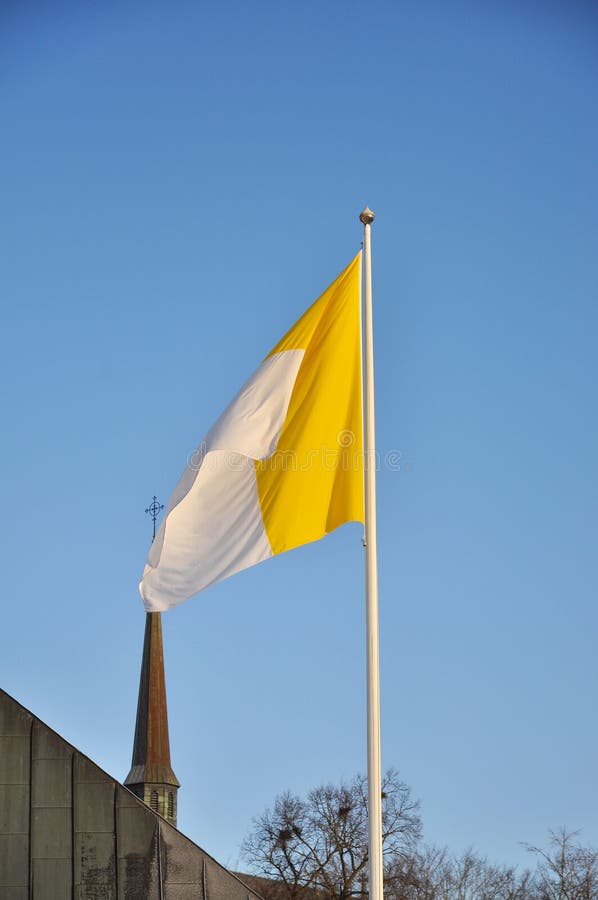 Catholic flag stock image. Image of roof, blue, religion - 65646209