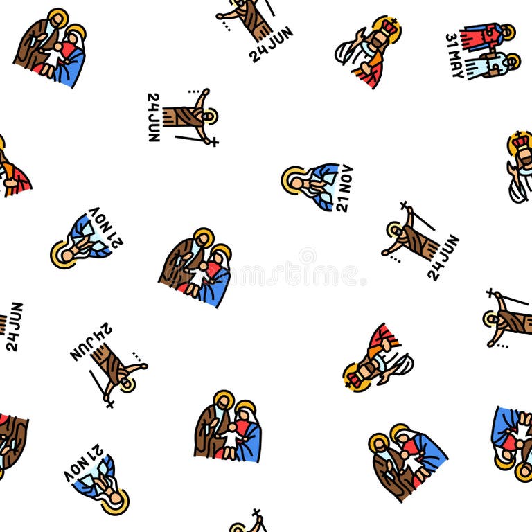 Catholic Holidays Church Easter Seamless Pattern Vector Stock Vector ...