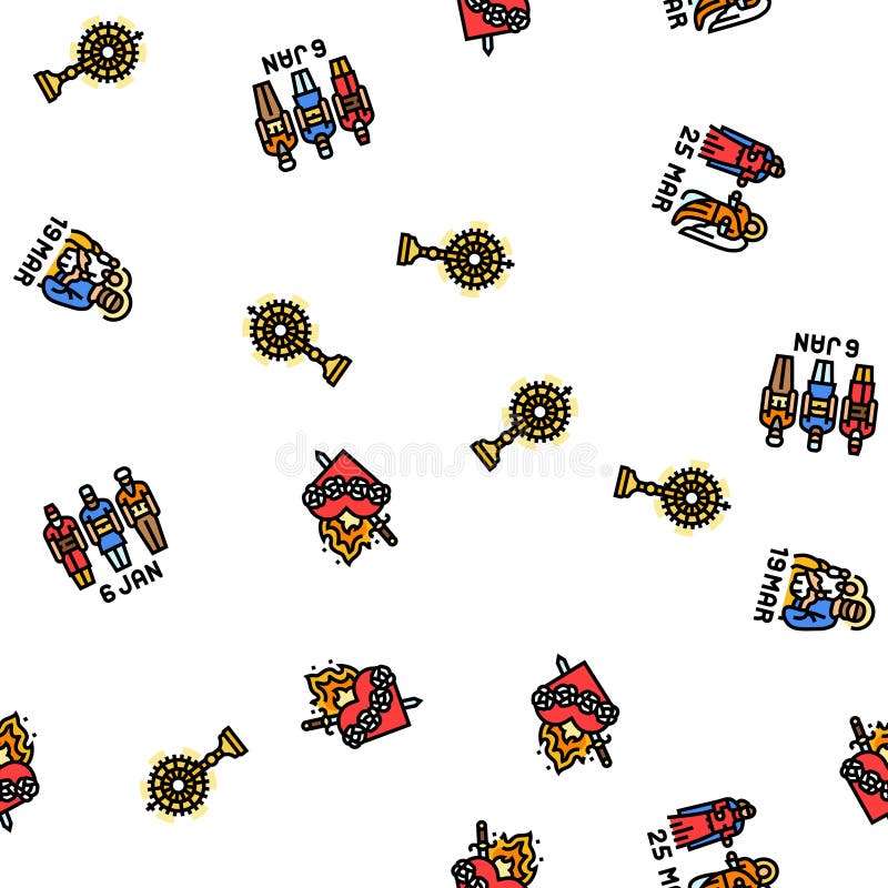 Catholic Holidays Church Easter Seamless Pattern Vector Stock ...