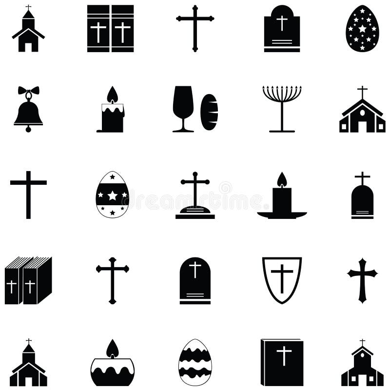 Catholic icon set stock vector. Illustration of bible - 120562210