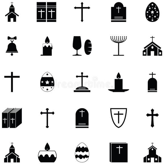 Catholic icon set stock vector. Illustration of bible - 120562210