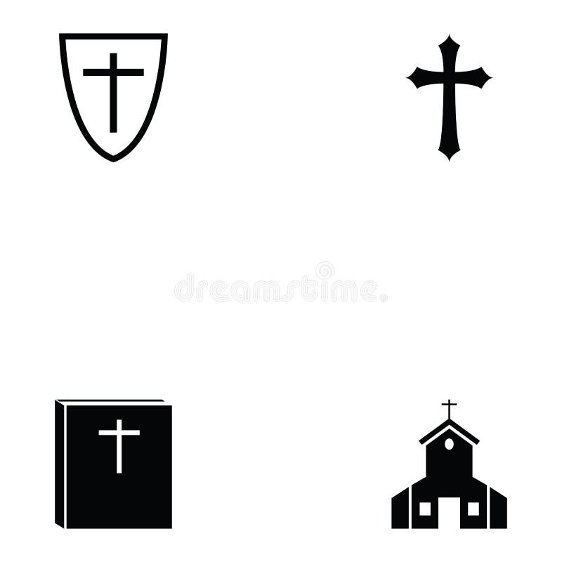 Catholic icon set stock vector. Illustration of faith - 120562162