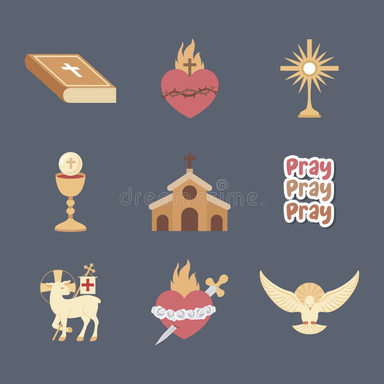 Catholic icons vector stock vector. Illustration of catholicism - 258659933