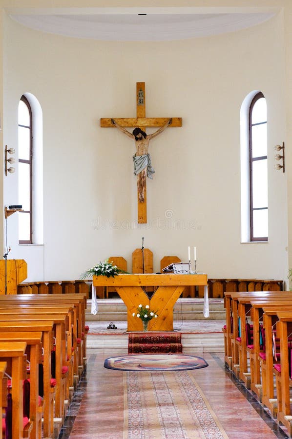 Catholic interior church stock image. Image of church - 21753363