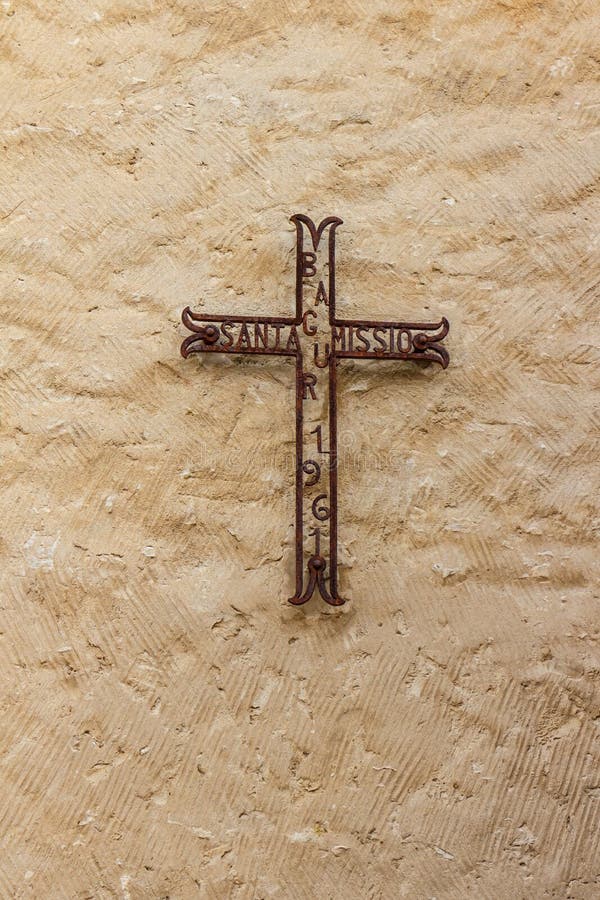 Catholic Iron Cross in Wall Stock Photo - Image of flower, ancient ...
