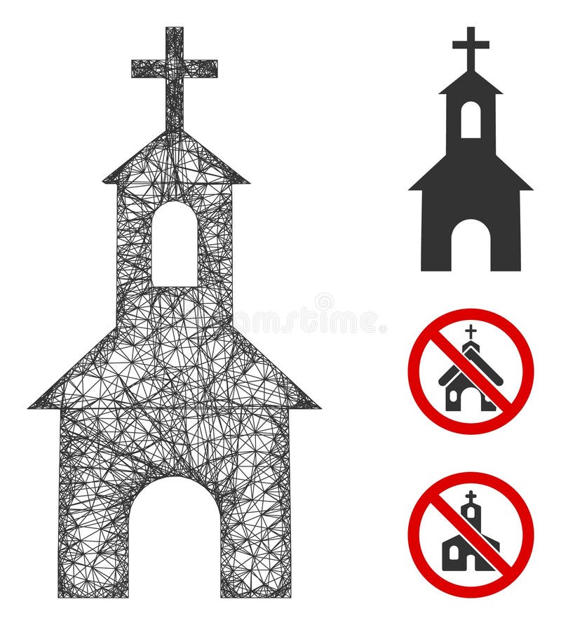 Catholic Kirch Polygonal Web Vector Mesh Illustration Stock Vector ...