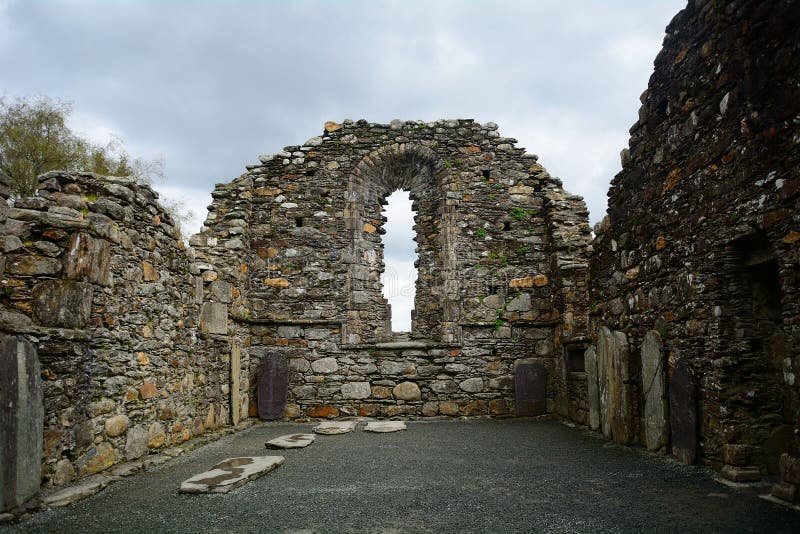 Catholic Monastery Ruins, Glendalough, Ireland Stock Photo - Image of ...