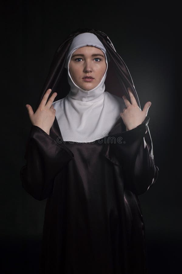 Catholic nun stock photo. Image of girl, isolated, christianity - 63343120