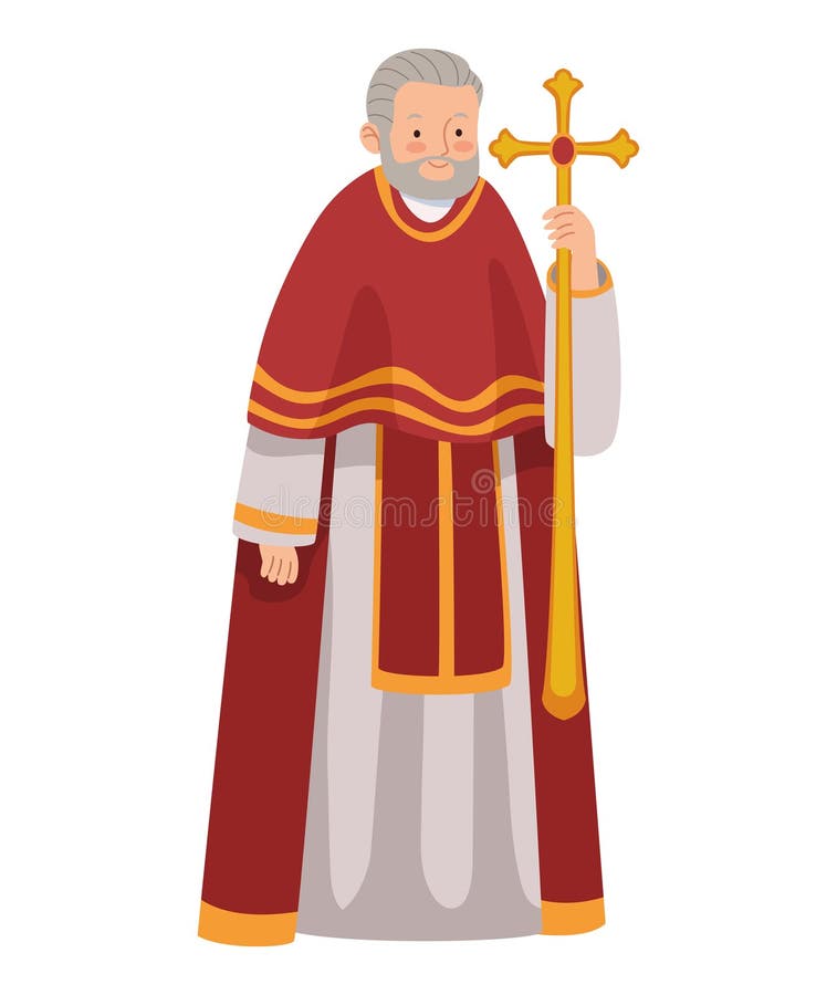 Catholic pope character stock vector. Illustration of father - 297228972