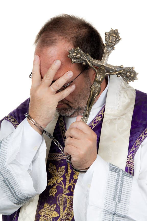 Catholic Priest with Handcuffs. Abuse. Stock Photo - Image of bondage ...