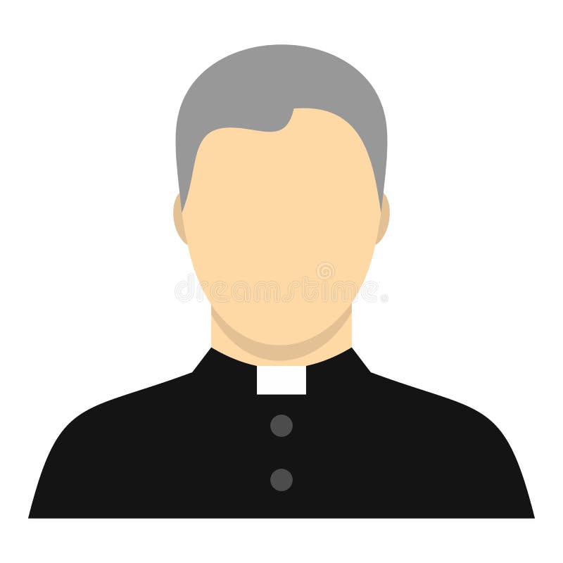 Catholic Priest Icon, Flat Style Stock Vector - Illustration of priest ...