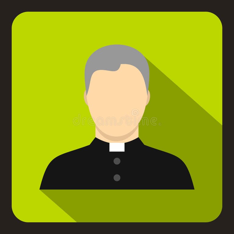 Catholic Priest Icon, Flat Style Stock Vector - Illustration of ...