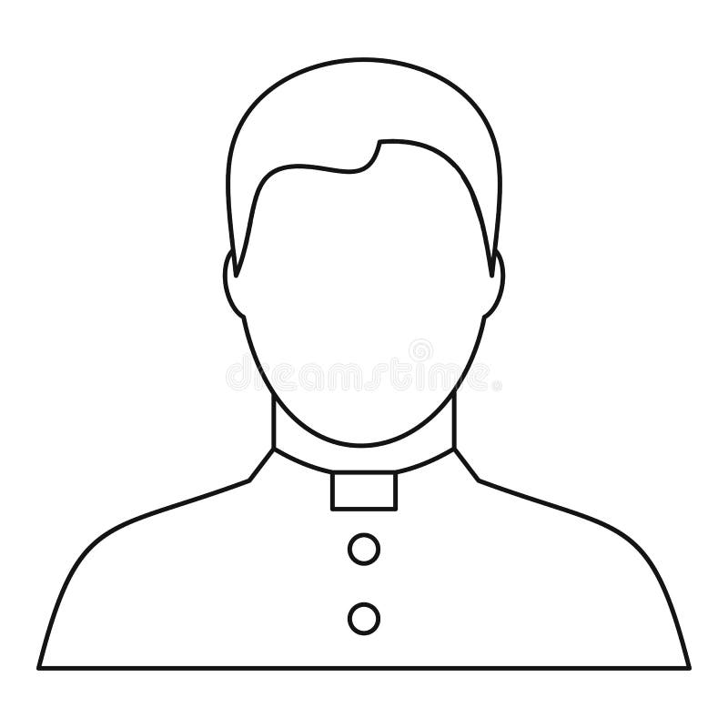 Catholic Priest Icon, Outline Style Stock Vector - Illustration of ...