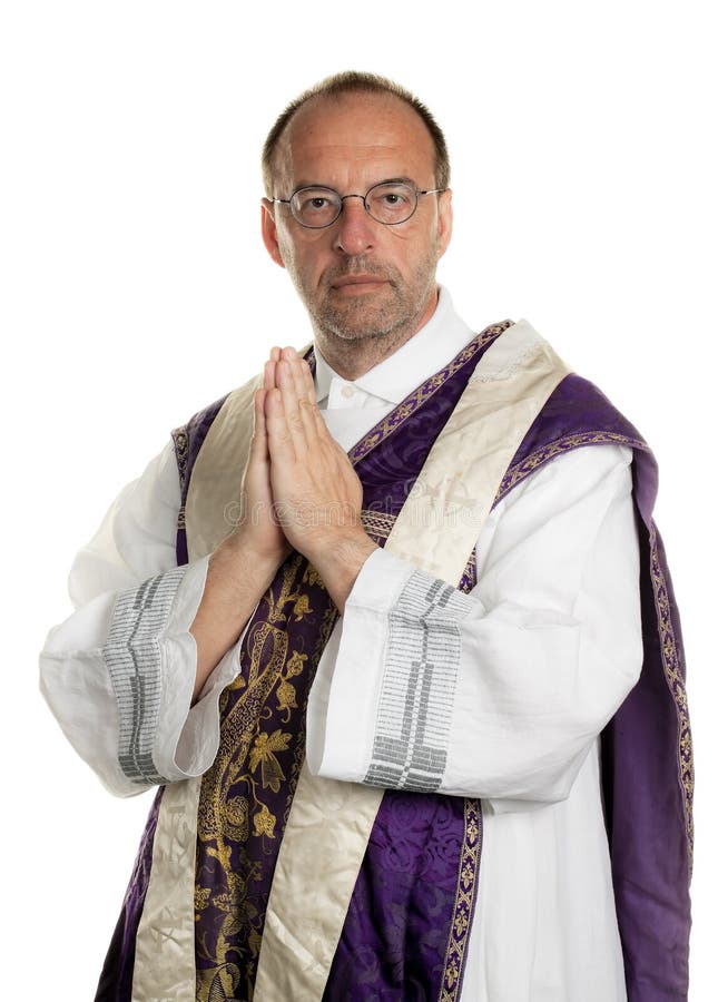 Catholic Priests in Prayer in Worship Stock Photo - Image of meditation ...