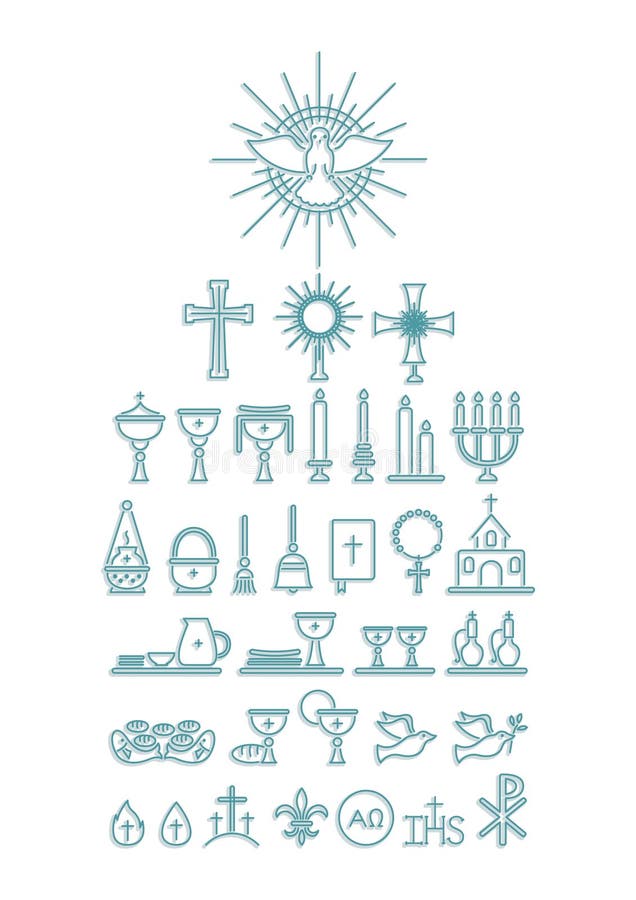 Catholic Religion Icons. Vector Illustration Decorative Design Stock ...