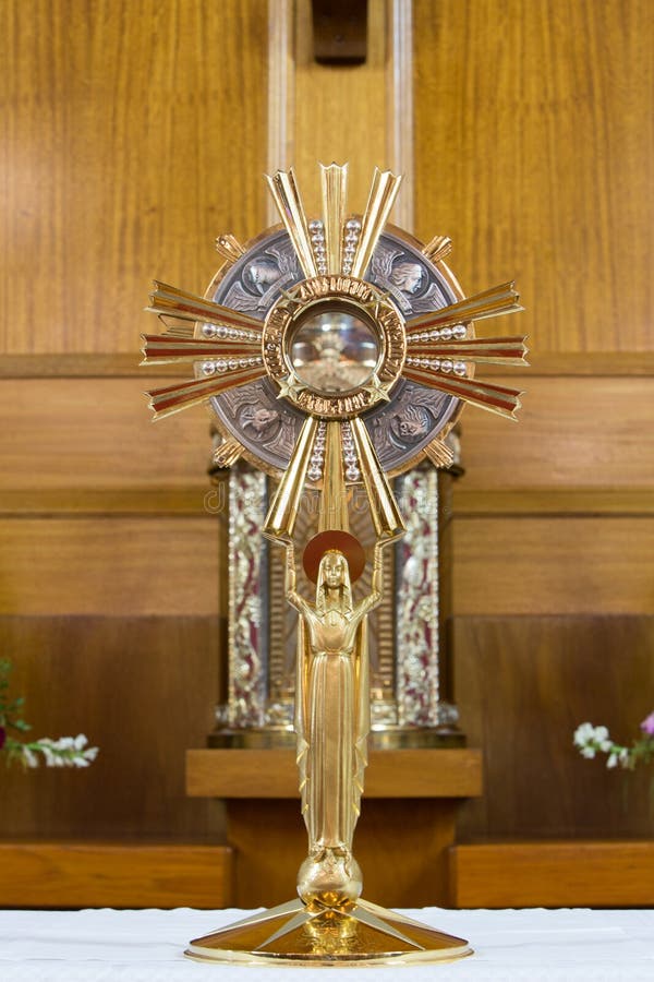 Catholic Cross On The Window (stained Glass) Stock Photo - Image of ...