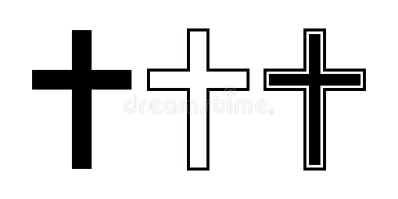 Catholic Religious Symbol. Outline Cross Symbol. Stock Illustration ...