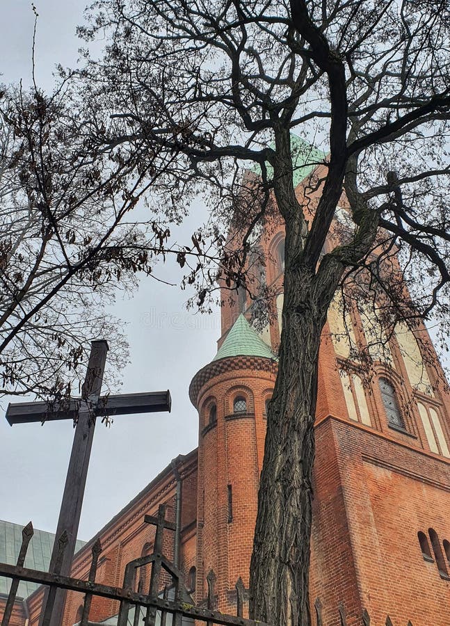 Catholic temple, cross stock photo. Image of architecture - 252637366