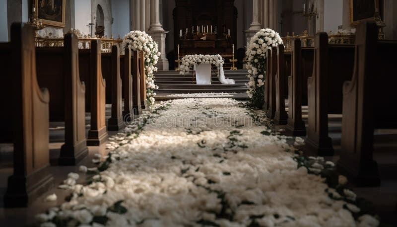 A Catholic Wedding Ceremony in an Elegant Chapel Generated by AI Stock ...
