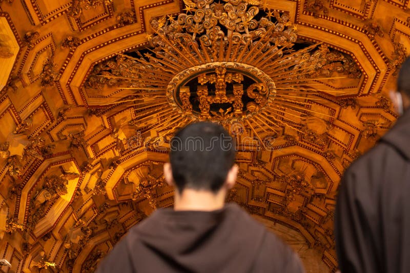 Catholics and Priests Praying Inside the Basilica Cathedral Editorial ...