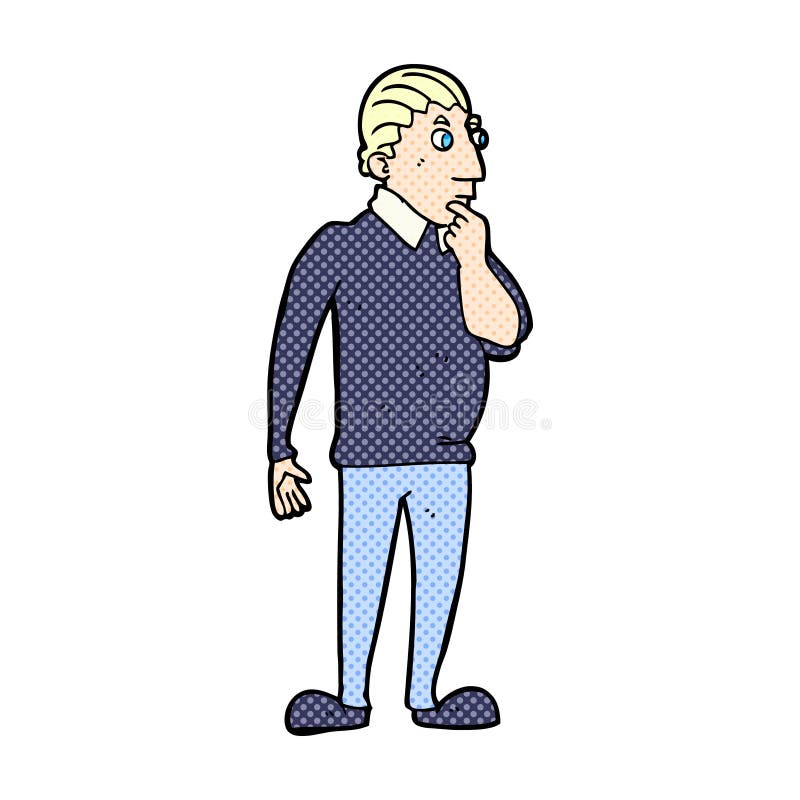 Catoon curious man stock illustration. Illustration of clip - 52919403