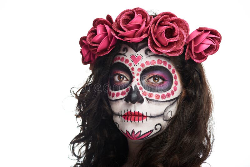 Catrina skull face stock photo. Image of girl, sugar - 78595042