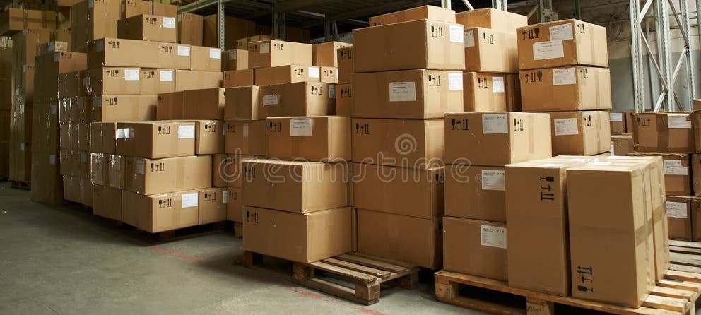 Catron boxes in warehouse stock image. Image of package - 11150011
