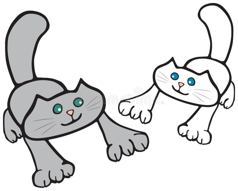 Two Cats Play Stock Illustrations – 1,058 Two Cats Play Stock ...