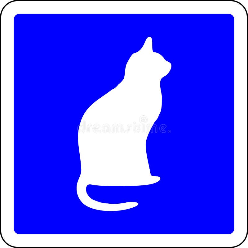 Cats allowed sign stock illustration. Illustration of blue - 132414442