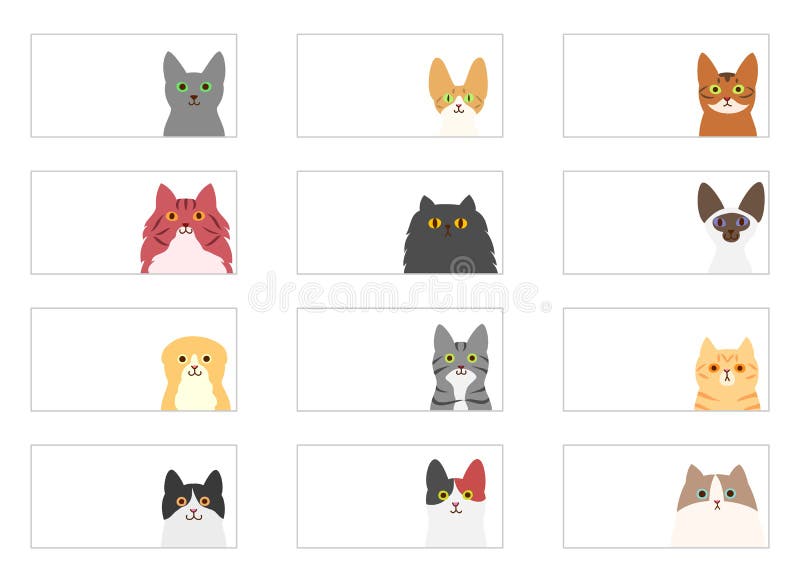 Cats banner set stock vector. Illustration of body, abyssinian - 77708711