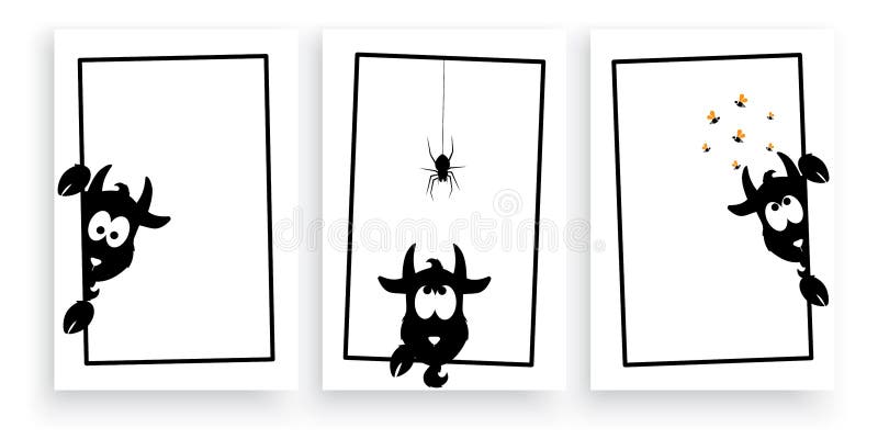 Goats Behind Frame Picture, Vector Stock Vector - Illustration of ...