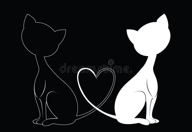 Cats Tails Heart Stock Illustrations – 208 Cats Tails Heart Stock ...