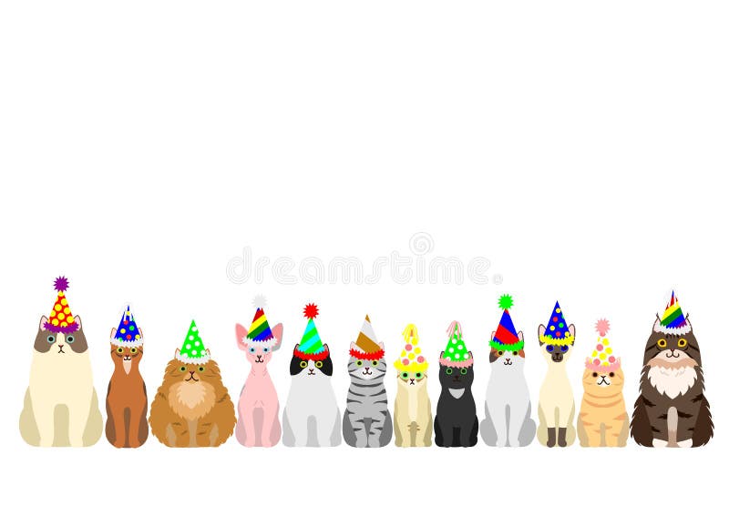 Cats border set stock vector. Illustration of coon, exotic - 141242745