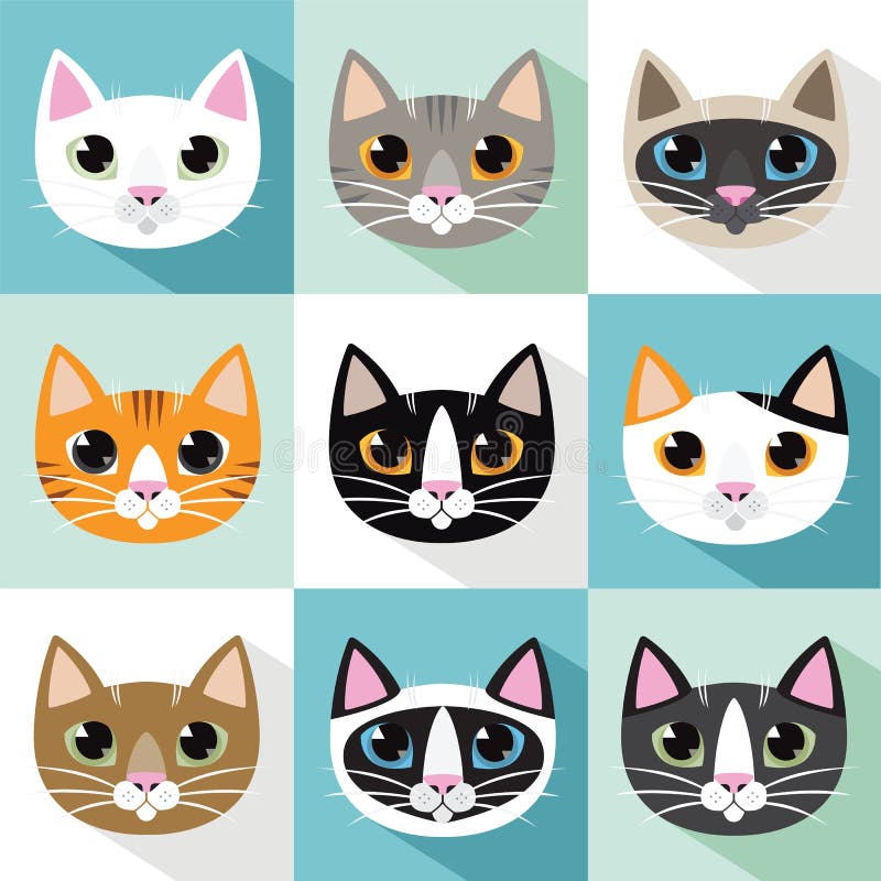 Cats Breeds Vector stock vector. Illustration of sign - 81063149