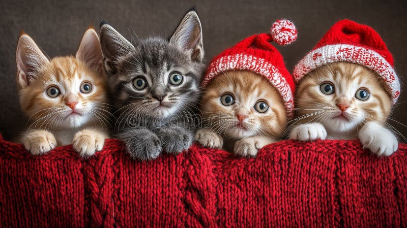 Cats christmas stock photo. Image of adorable, cute - 348557848