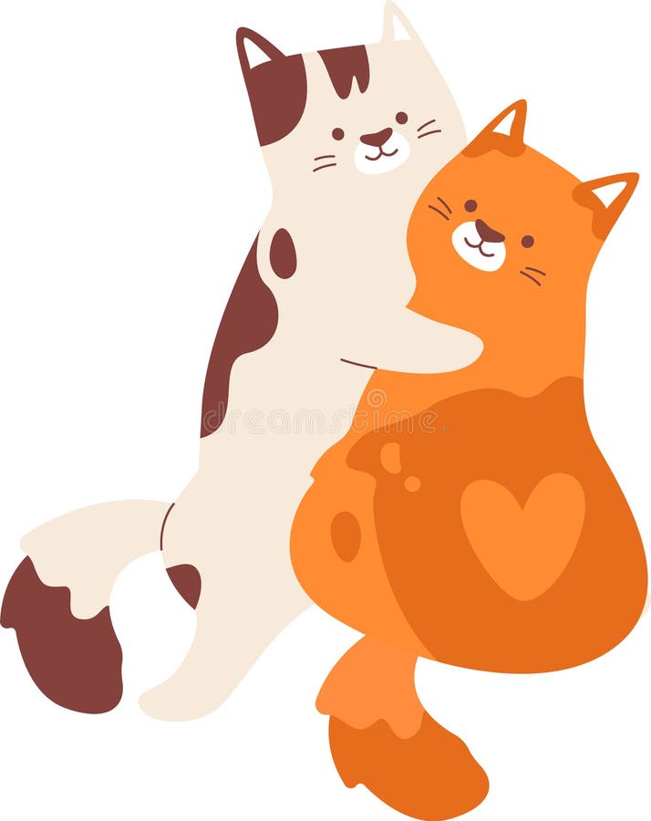 Cats Couple Hugging stock vector. Illustration of animal - 301010184