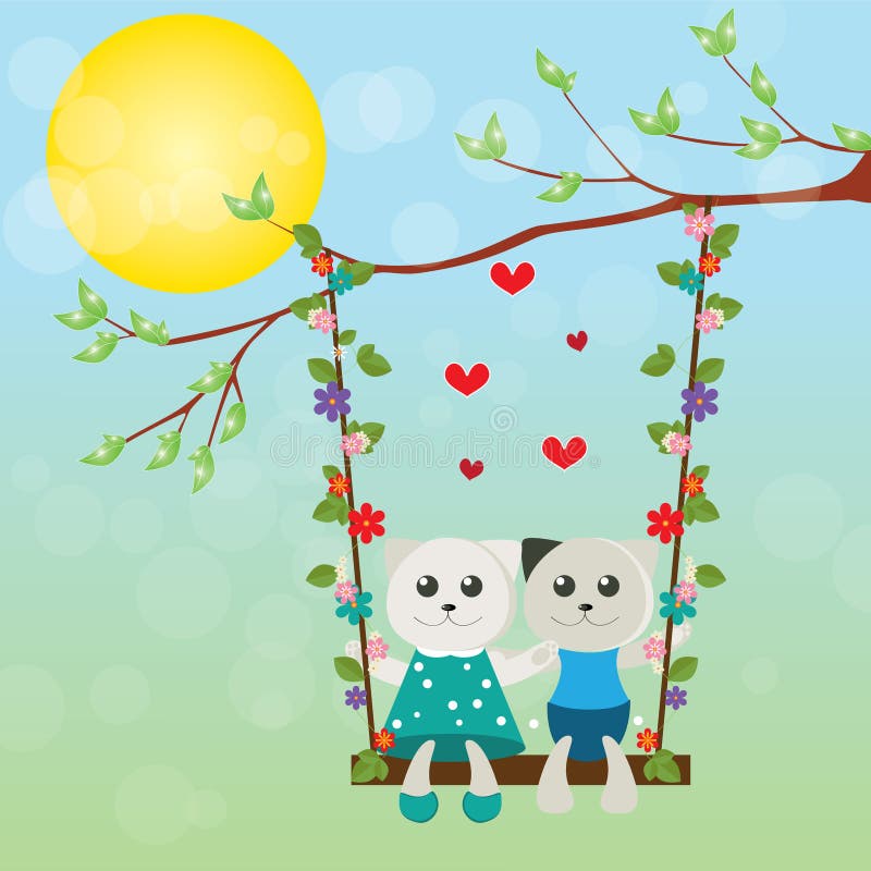 Cats_love stock vector. Illustration of graphic, botany - 17203815