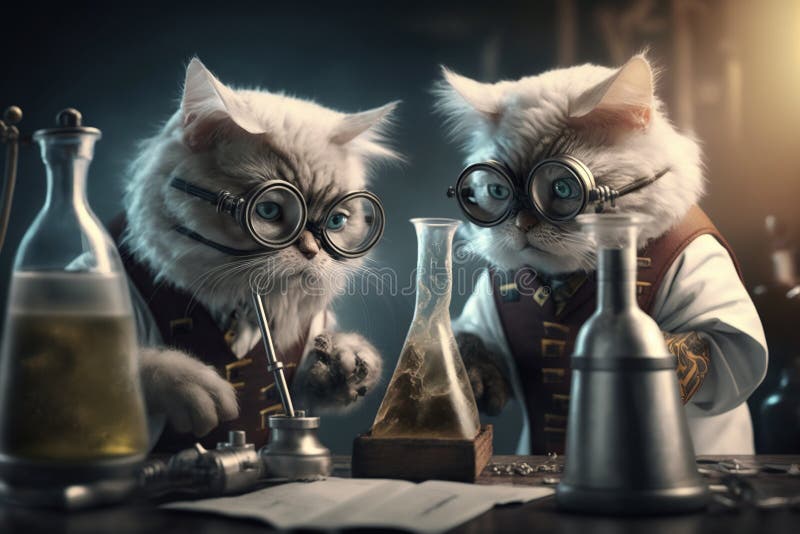 Cats Dressed As Crazy Scientists Experiment Created with Generative AI ...