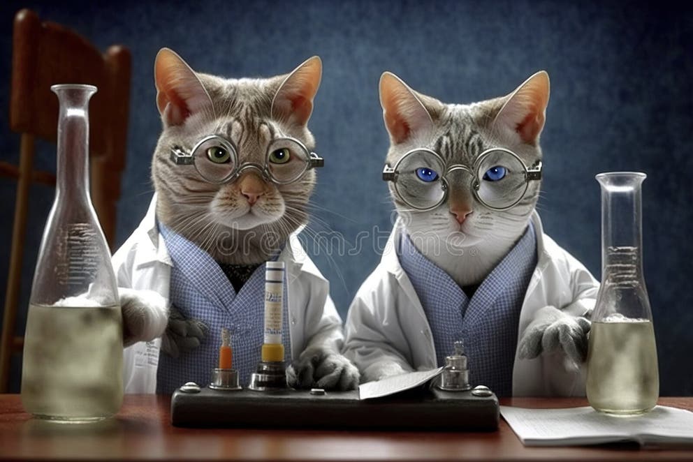 Cats Dressed As Crazy Scientists Experiment Created with Generative AI ...