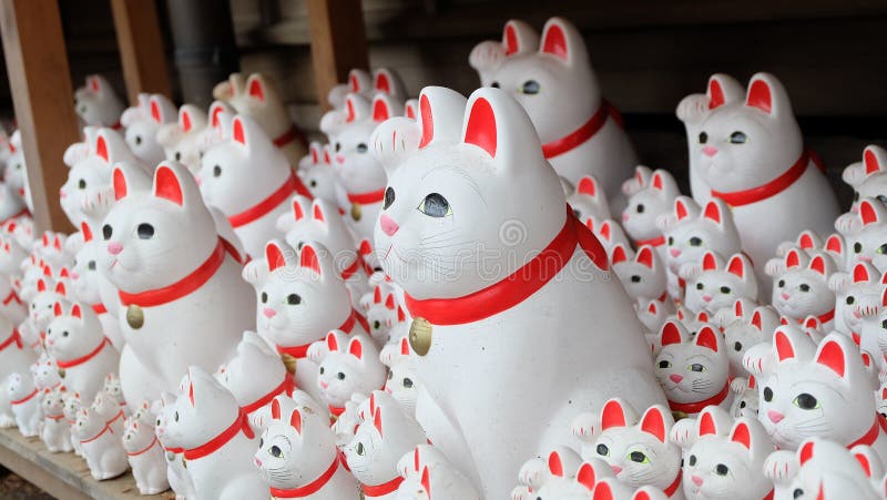 Cats at Gotokuji Temple, Japan Stock Image - Image of japan, tokyo ...