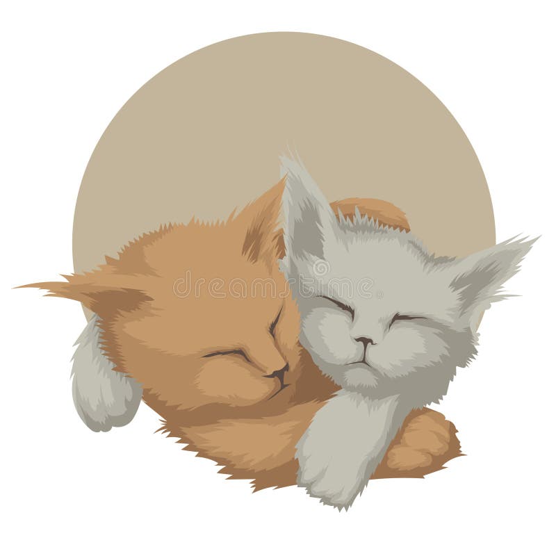 Cats Hugging. Vector Illustration Decorative Design Stock Vector ...