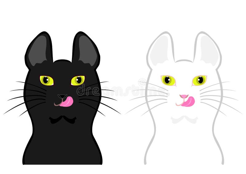 Cats Licking Their Chops Stock Illustrations – 1 Cats Licking Their ...