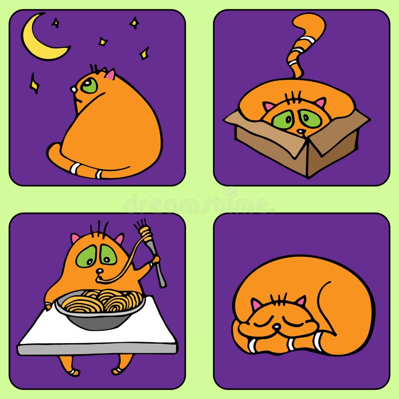 Cats Life stock vector. Illustration of cute, light, nature - 59015736