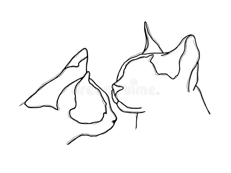 Line Drawing Couple Cats Stock Illustrations – 276 Line Drawing Couple ...