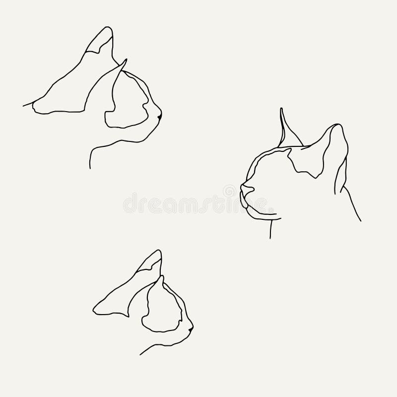 Cats line art top view set stock vector. Illustration of breeds - 139139625