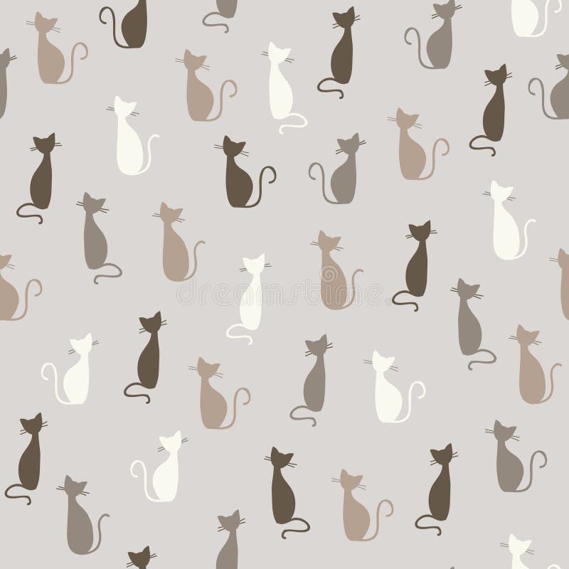 Colorful Cats Seamless Pattern Background Stock Vector - Illustration ...